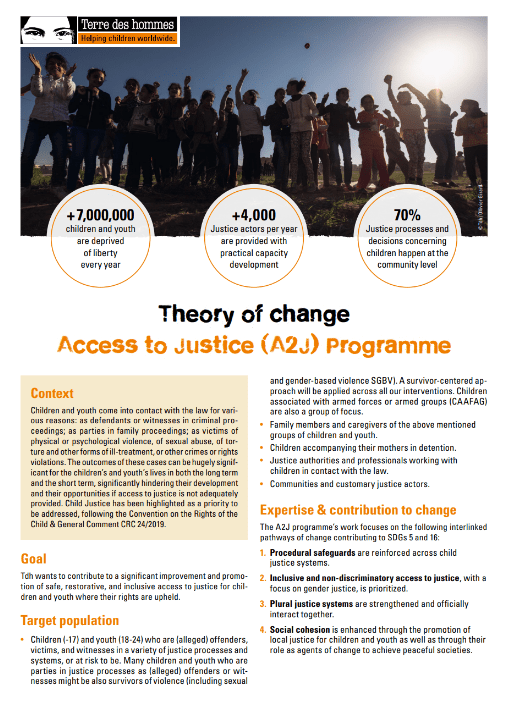 Theory of Change Access to Justice (A2J) Programme | Terre des hommes