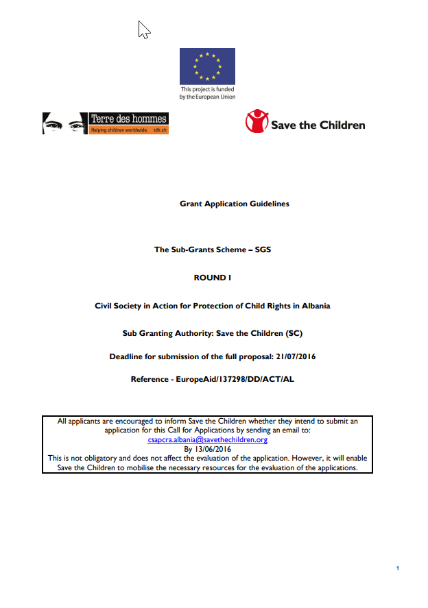 Grant Application Guidelines | Terre des hommes